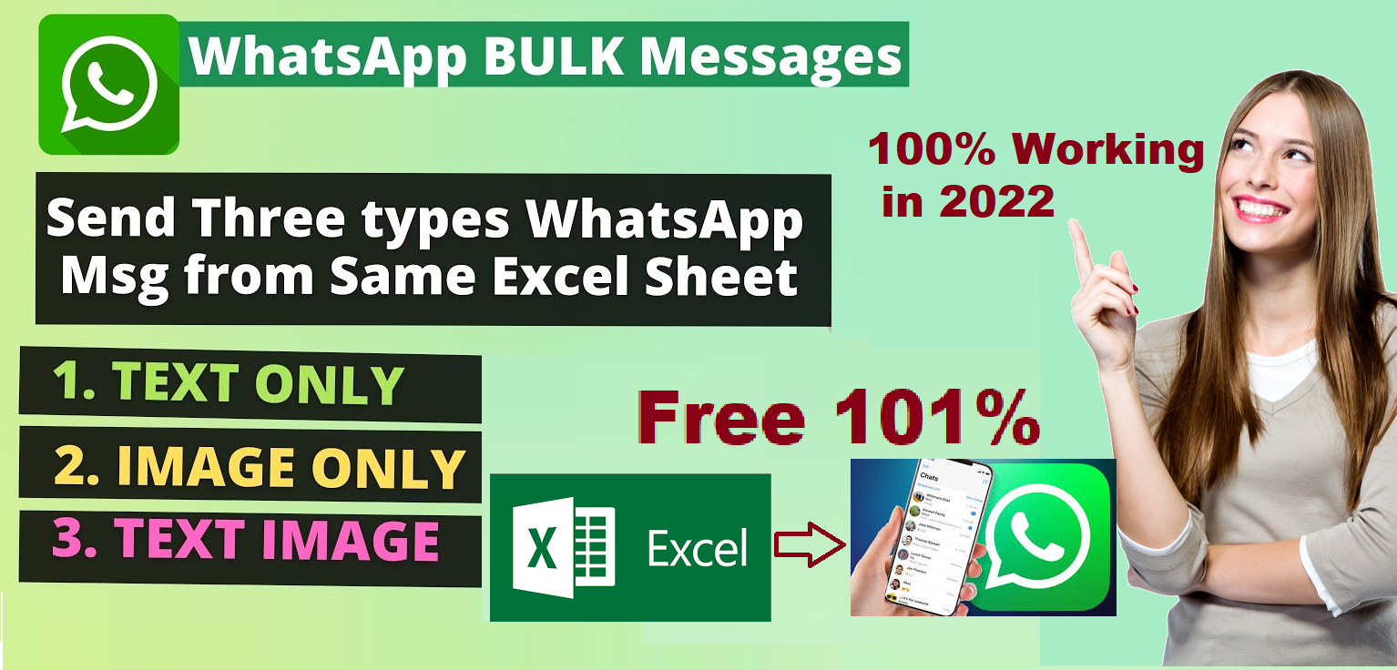 Send a Free WhatsApp Message Online without API || Bulk messages from MS-Excel to WhatsApp