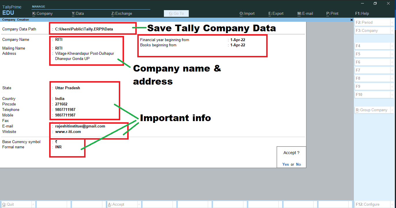 Company Info in TallyPrime || GateWay of Tally Prime || Part-2